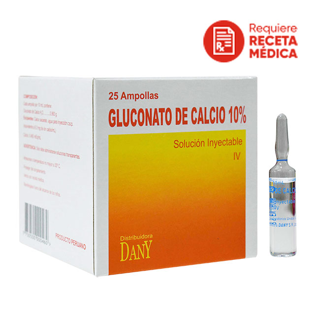 Gluconato de Calcio 10% Inyectable - Mifarma