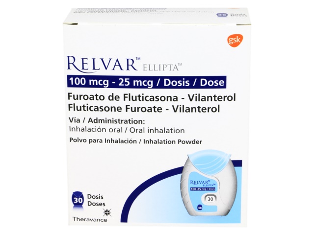 Relvar Ellipta 100 mcg - 25 mcg Inhalación - Mifarma