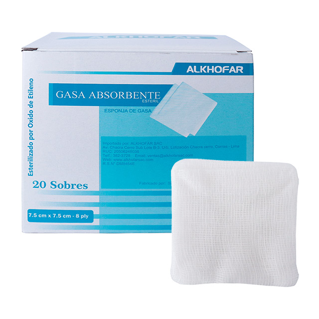 Gasa Absorbente Estéril 7.5 x7.5cm - Mifarma