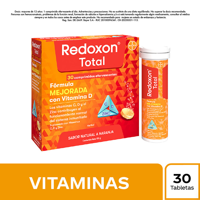 Redoxon Total Tableta Efervescente Sabor Naranja - Mifarma