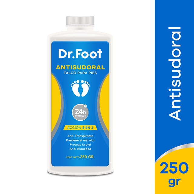 Talco Antisudoral Dr Foot Frasco 250 G - Mifarma