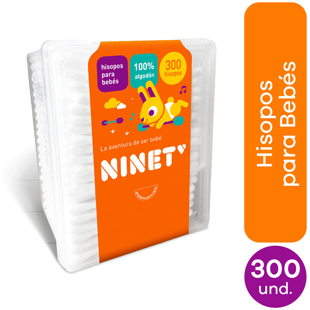Hisopos Ninet para Bebé Pote 300 UN - Mifarma
