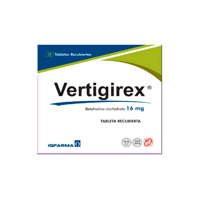 Vertigirex 16mg Tabletas recubiertas - Mifarma
