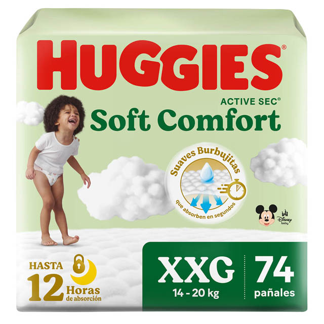 Pañales Huggies Bigpack Active Sec XXG 74 UN - Mifarma