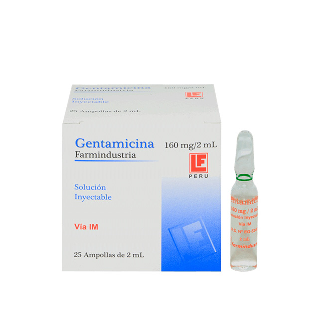 Gentamicina 160 mg/2 mL Intramuscular - Mifarma