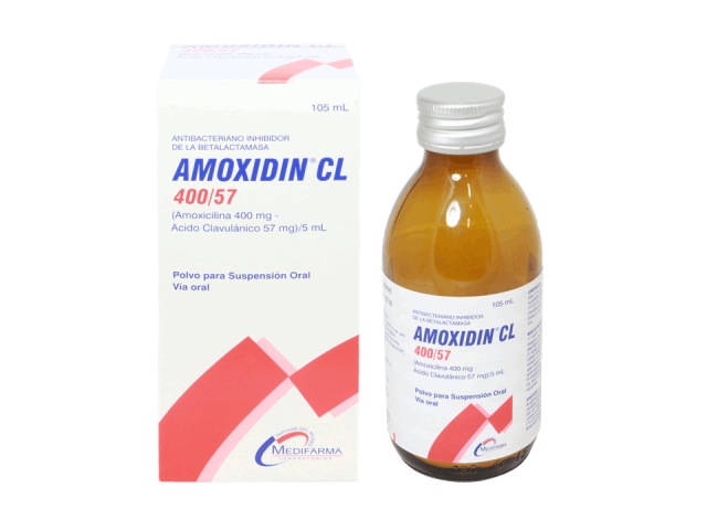 Amoxidin CL 400mg-57mg/5mL Suspensión - Mifarma