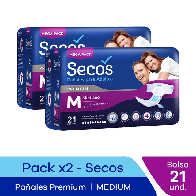 Pack Pañales de adulto Secos premium M - Mifarma