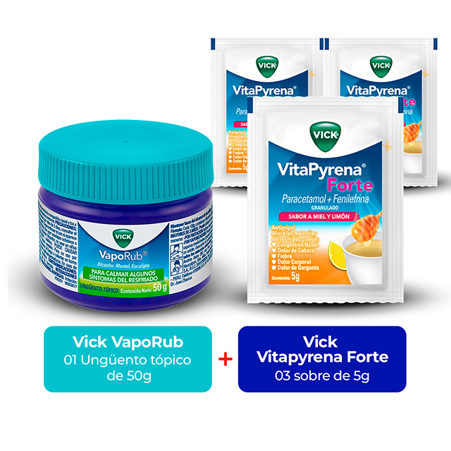 Pack Vick Vaporub 50Gr + 03 Vick Vitapyrena Forte - Mifarma