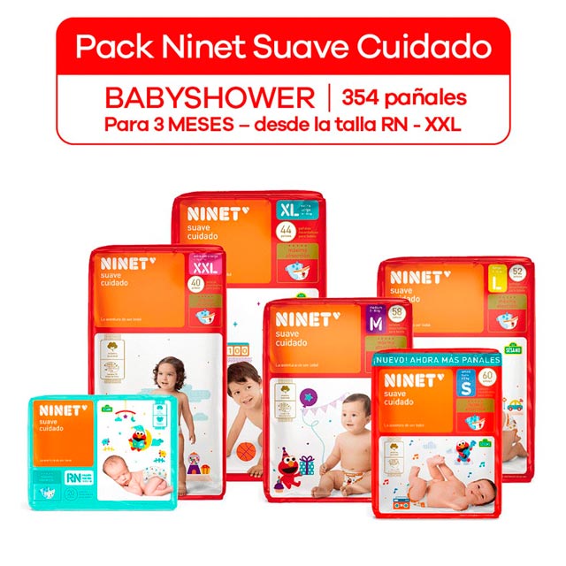Pañales Baby Shower Ninet Suave Cuidado 3 Meses - Mifarma