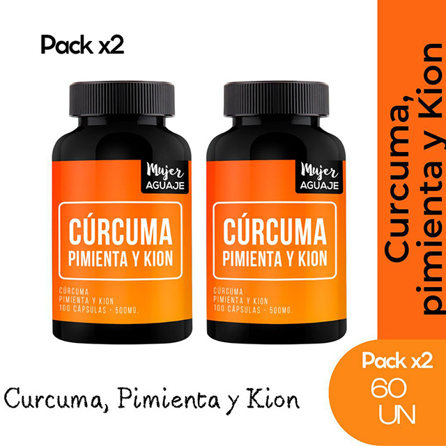 Pack 02 Mujer aguaje curcuma 500mg frasco - Mifarma