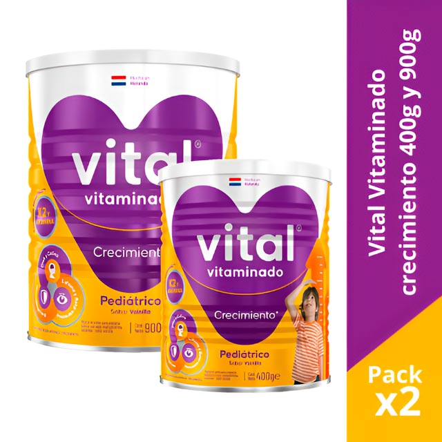 Pack Vital Vitaminado Crecimiento Pediatrico Vainilla