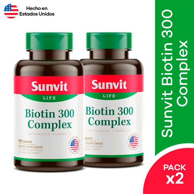 Pack 2 Biotin 300 Complex Sunvit - Mifarma