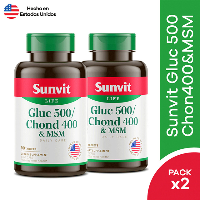 Pack 2 Sunvit Gluc 500/Chond 400& MSM Tableta - Mifarma